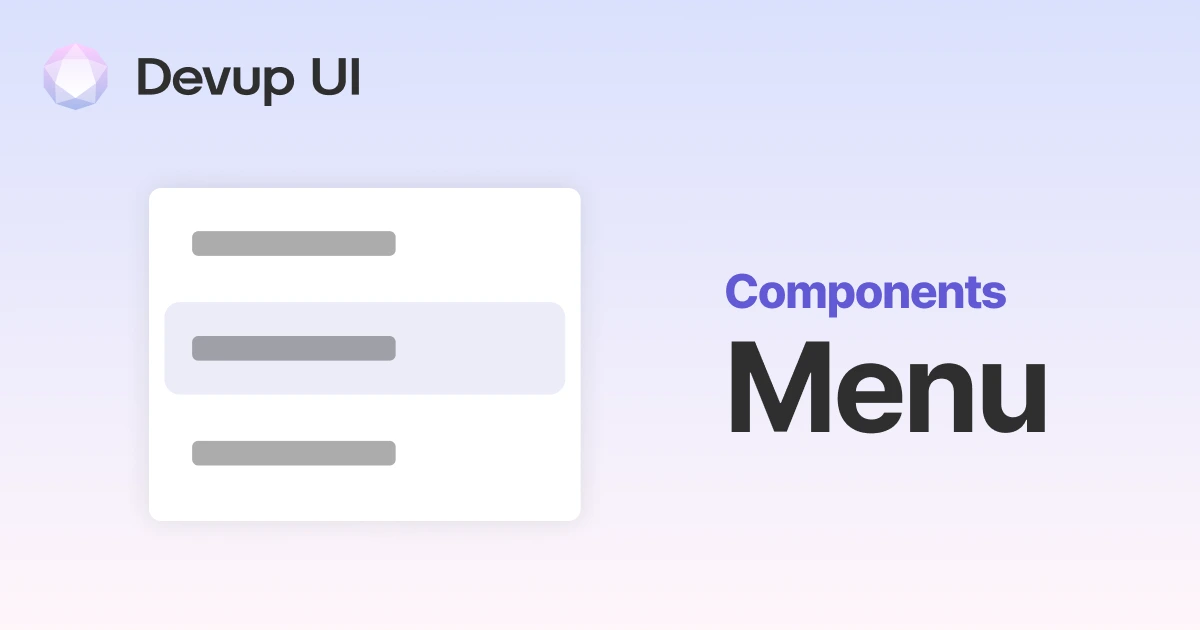 Devup UI - Menu